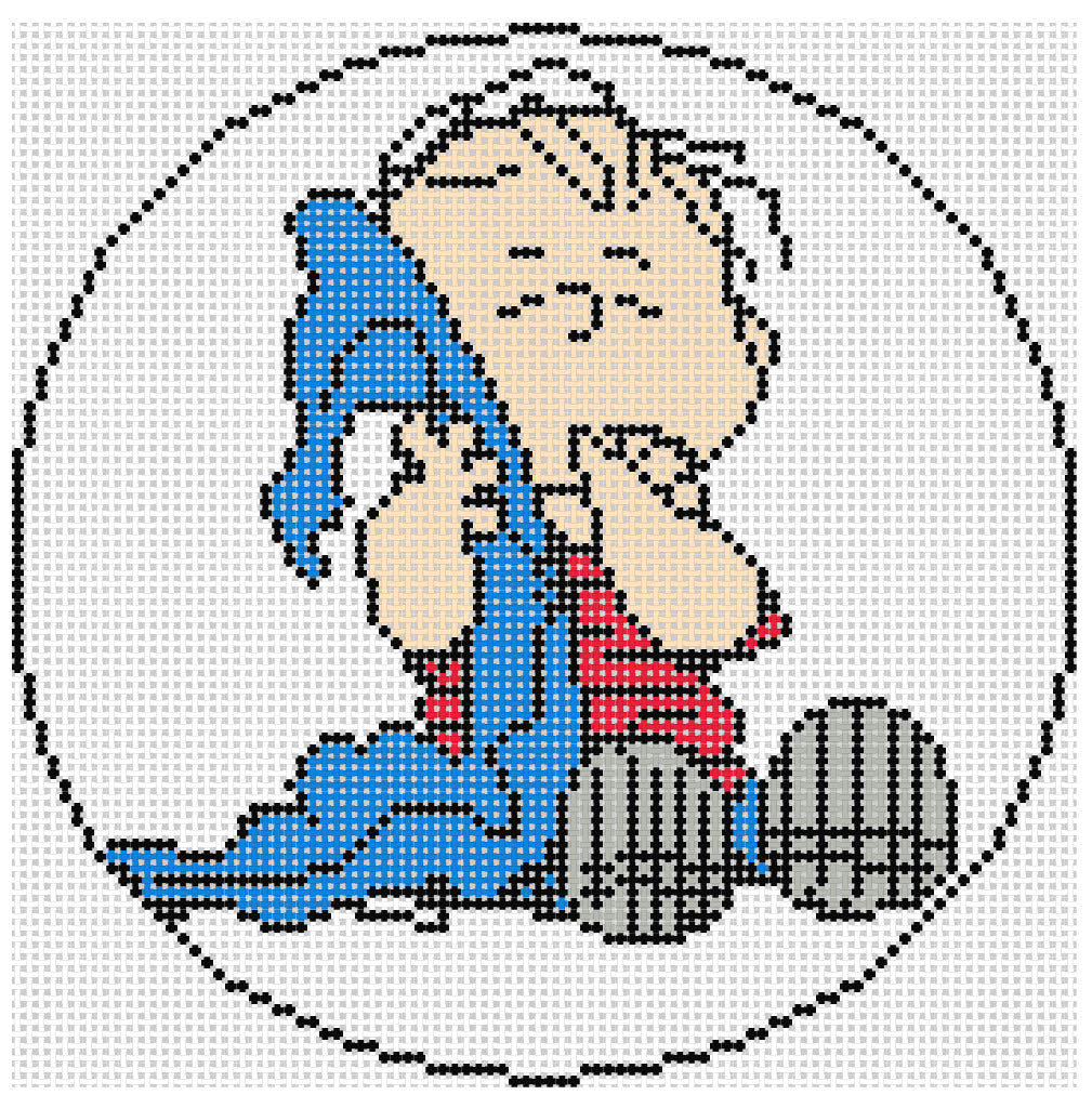 PEANUTS Linus with Blanket Needlepoint Canvas | 5" Round – Officially ...